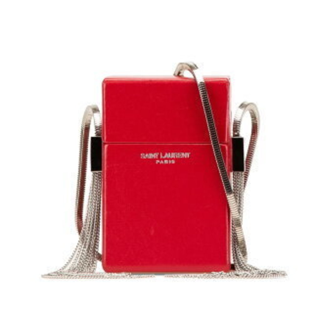 Saint Laurent Shoulder Cigarette Case Red Leather S - Gem